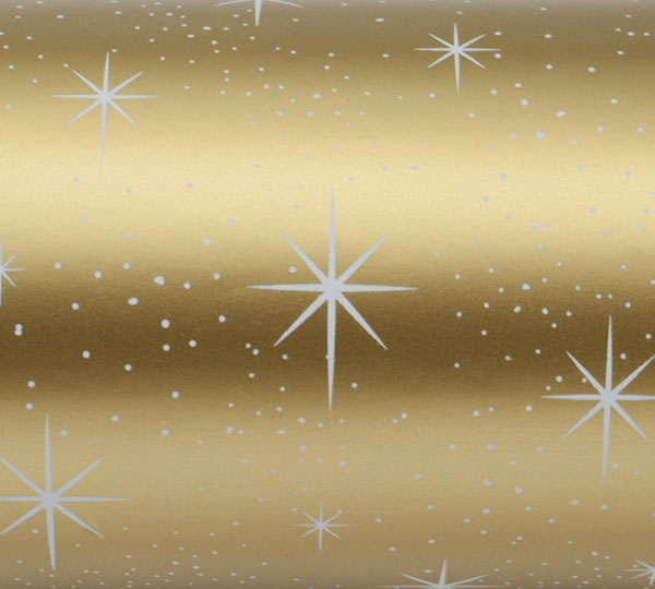 Barama Products: TWINKLING STAR WRAP-Metallic Gold on White, CHRISTMAS ...
